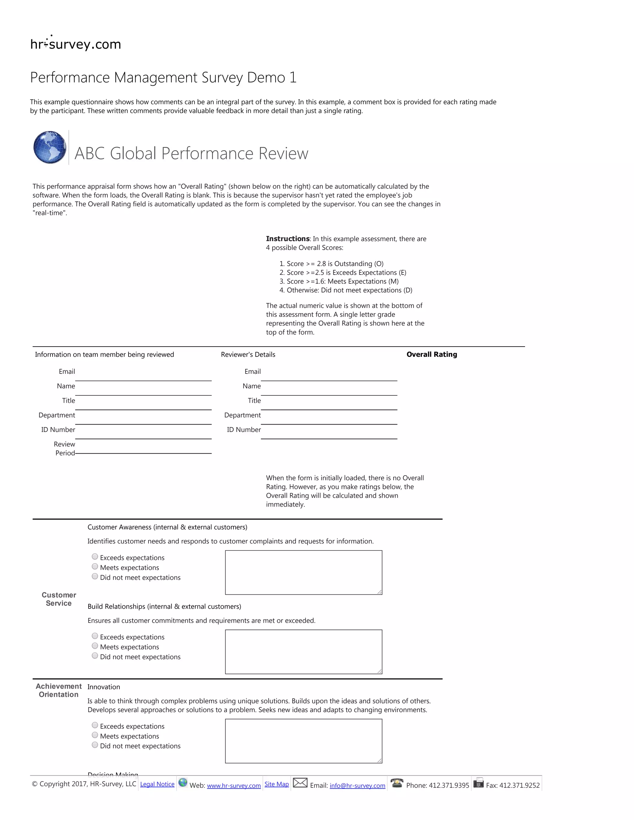 Performance appraisal survey demo | PDF