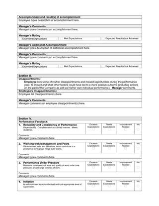 Performance Appraisal Template | PDF