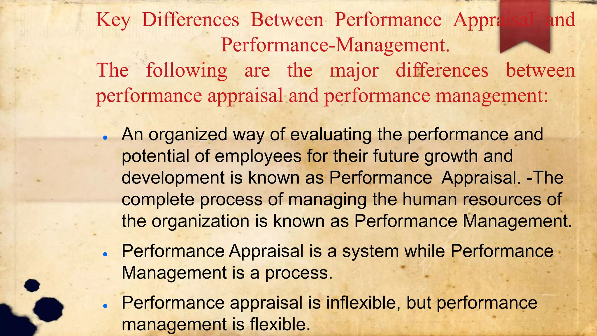 Performance appraisal vs Performance management | PPTX
