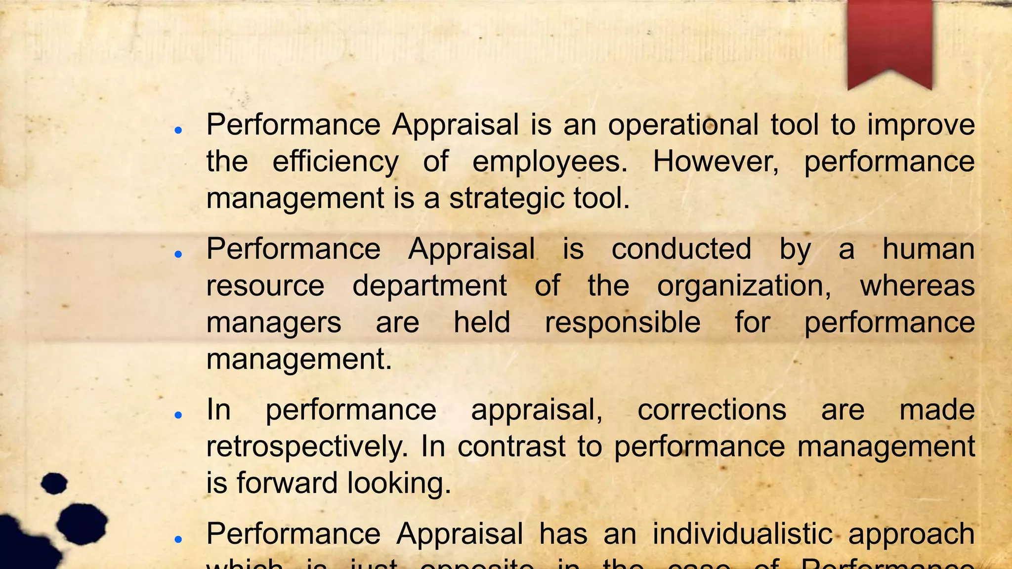 Performance Appraisal Vs Performance Management Pptx Human