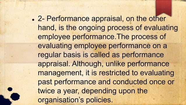 Performance appraisal vs Performance management | PPTX | Human ...