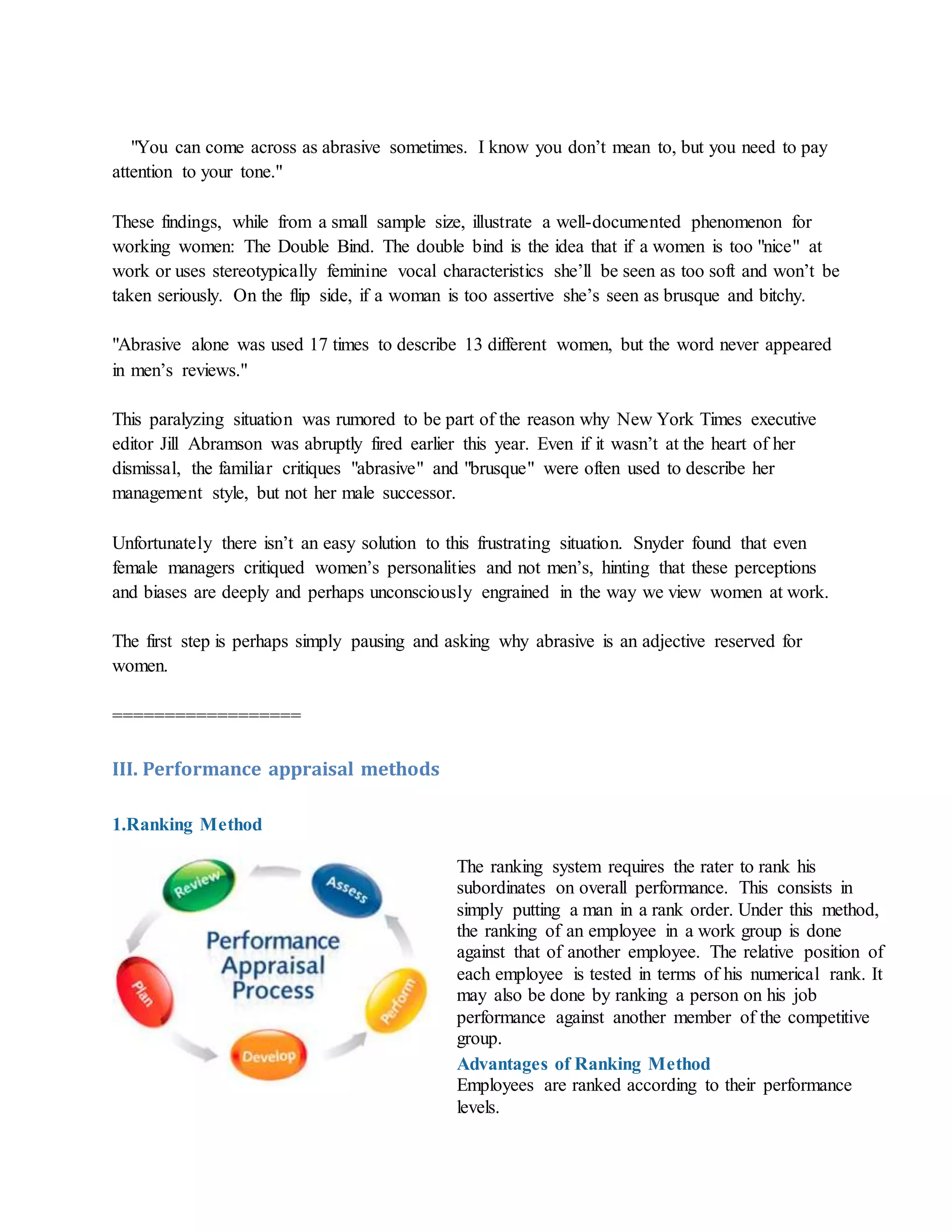 Performance appraisal wording examples | PDF