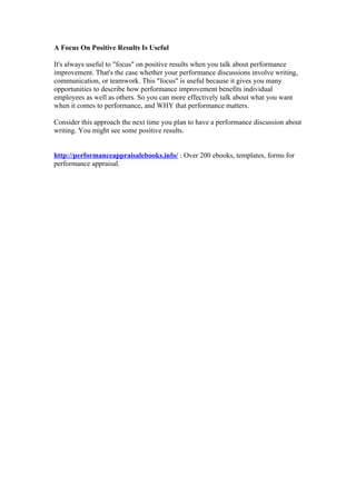 Performance appraisal writing | PDF