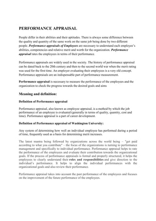 Performance appraisal | DOCX