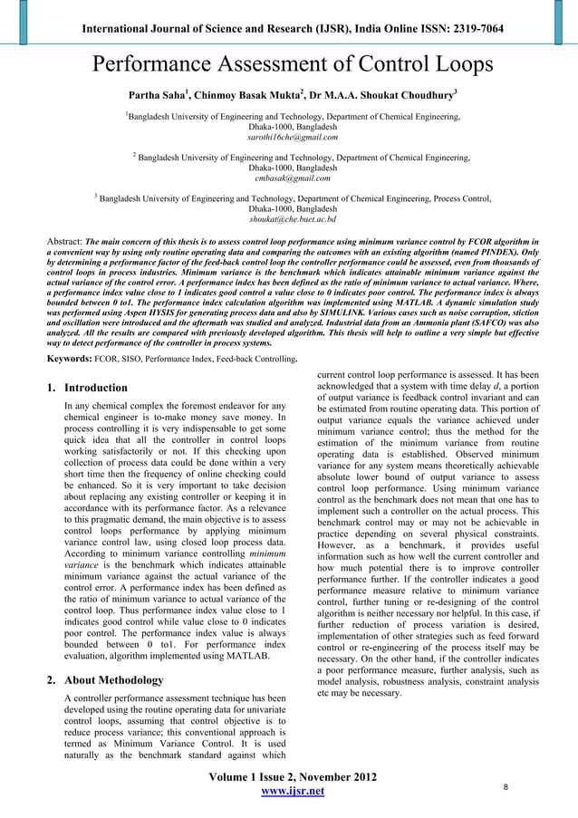 Performance assessment of control loops | PDF