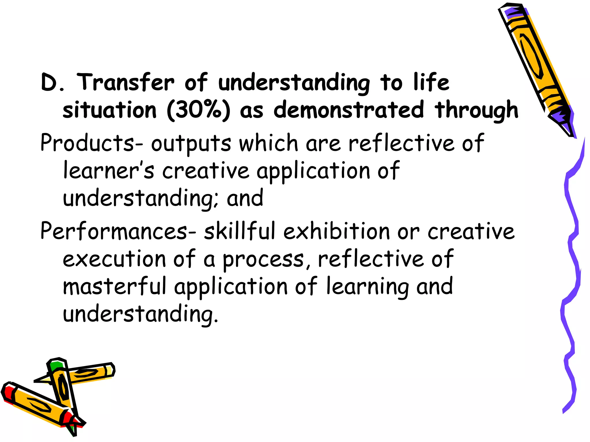 Performance Assessment Using Grasps Ppt