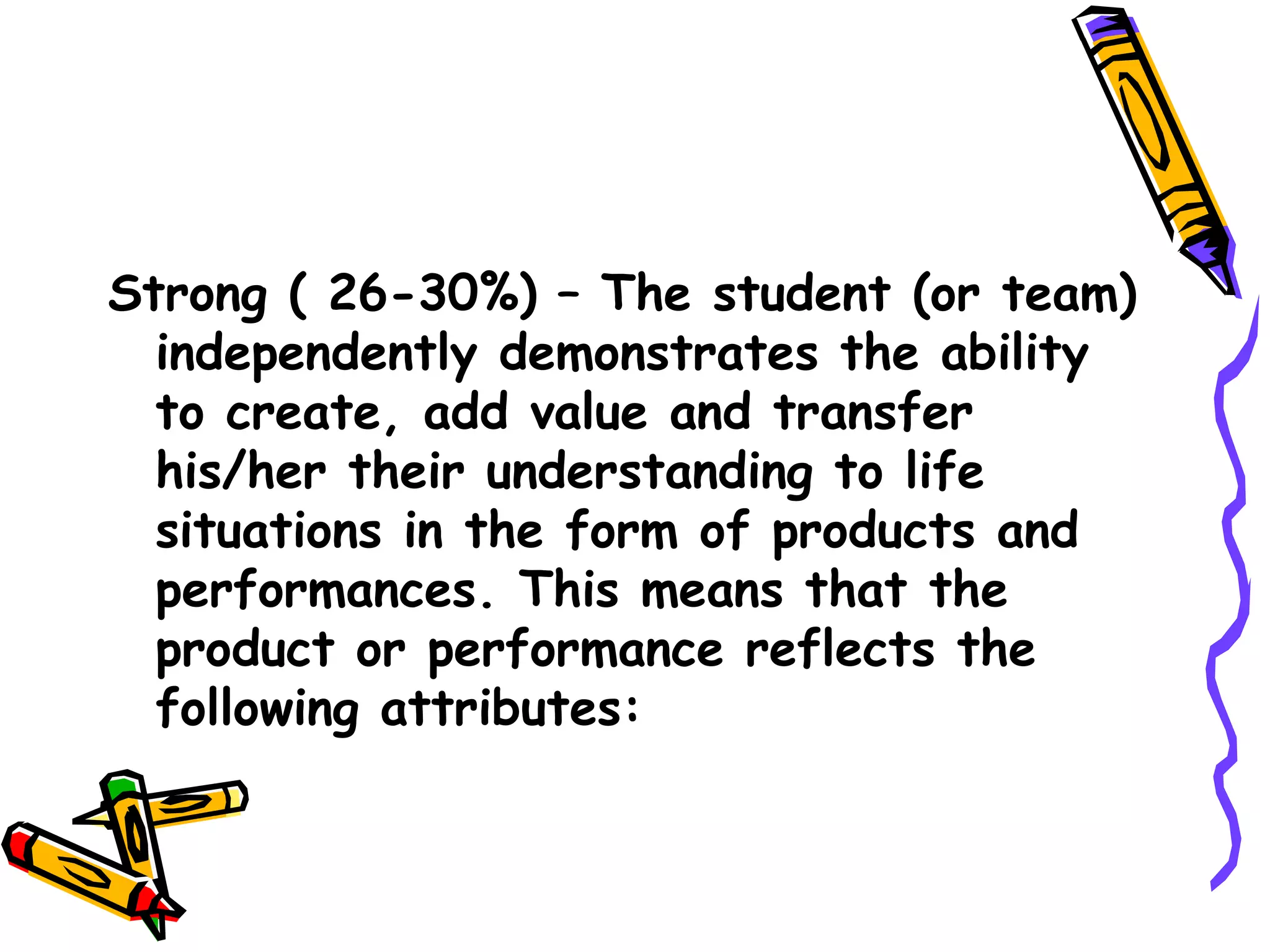 Performance assessment using grasps | PPT