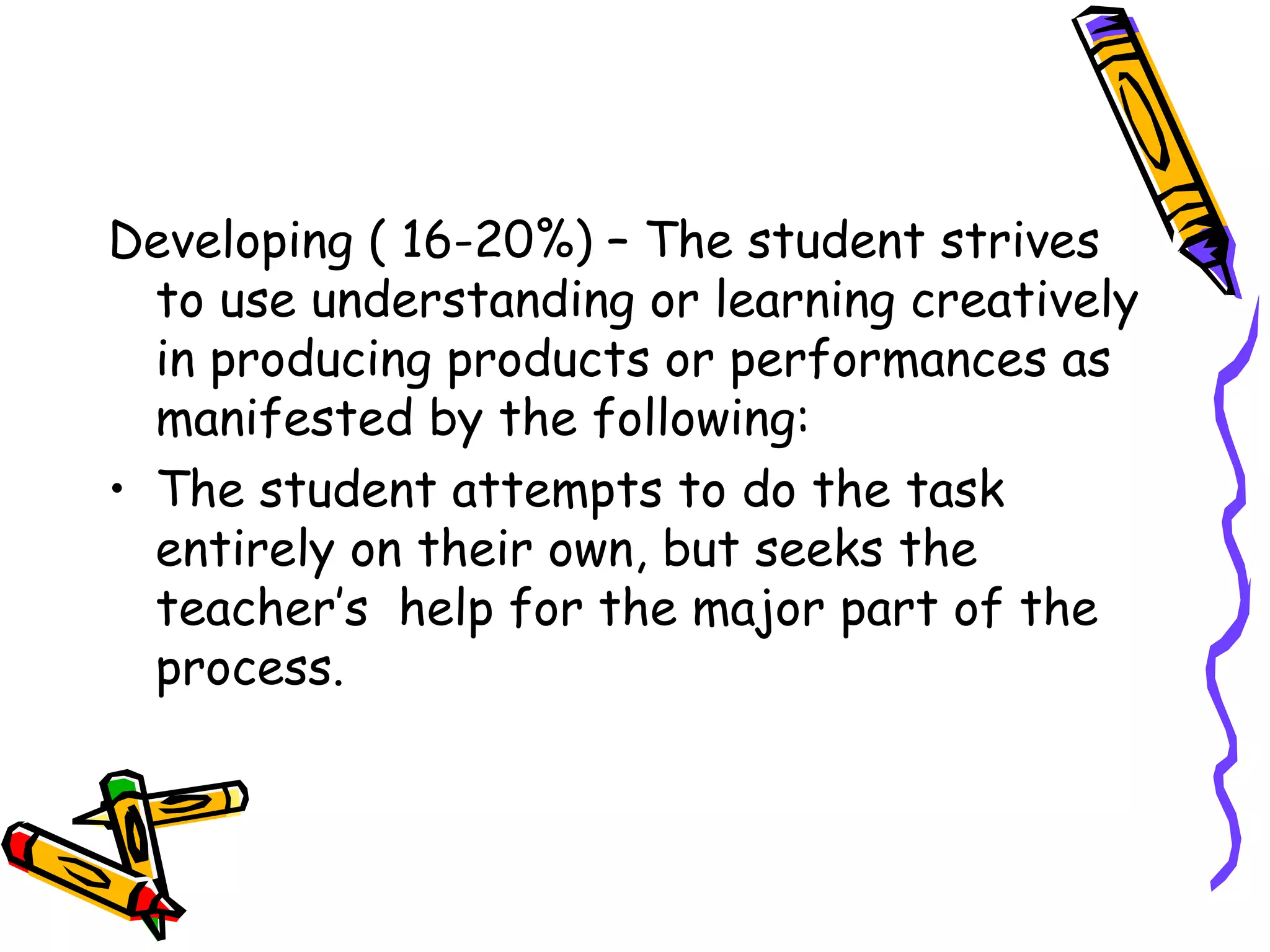 Performance assessment using grasps | PPT