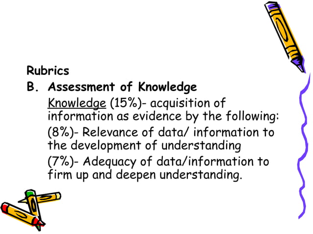 Performance assessment using grasps | PPT