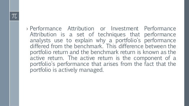 Performance Attribution