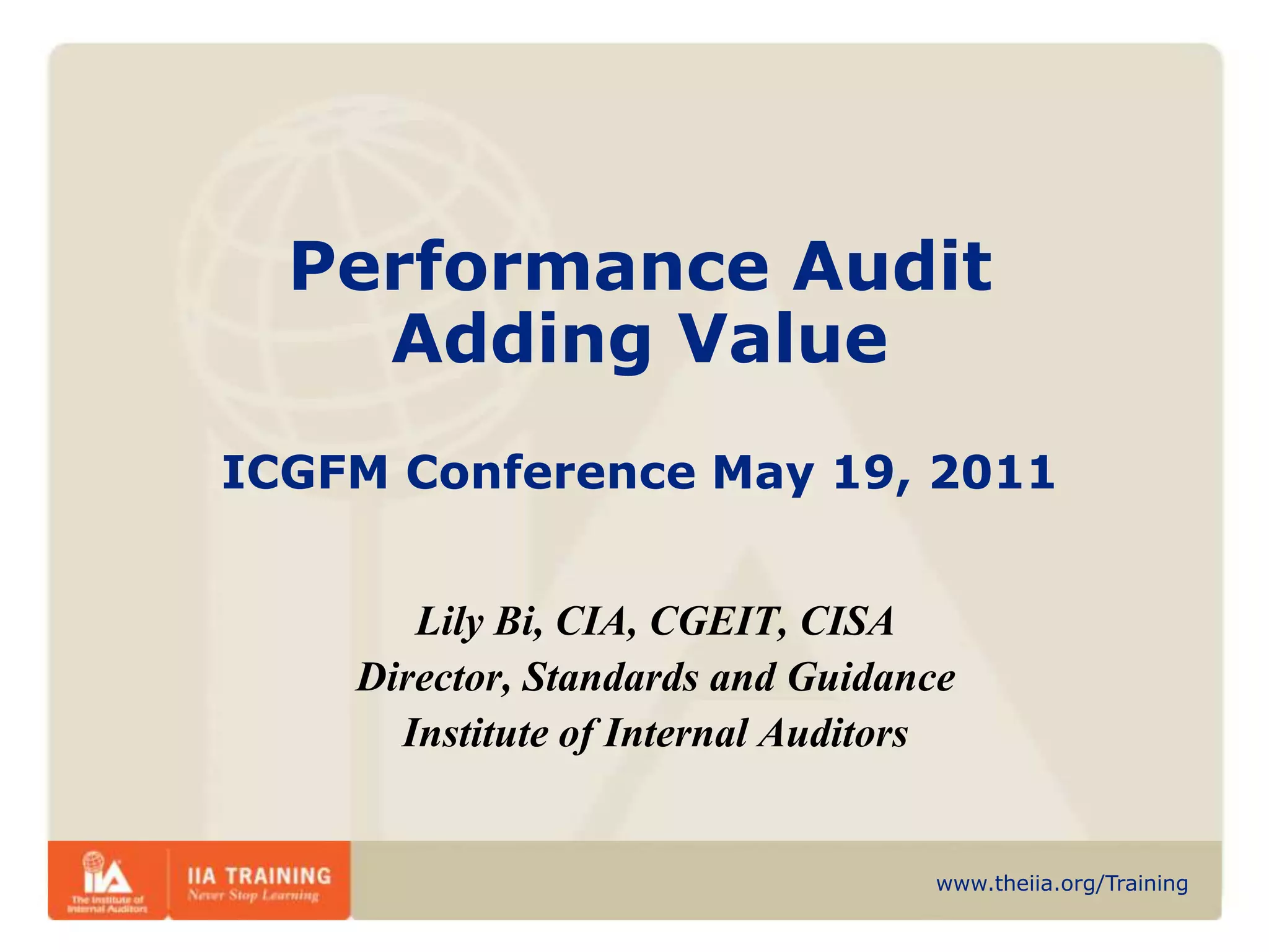 Performance audit adding value | PPTX
