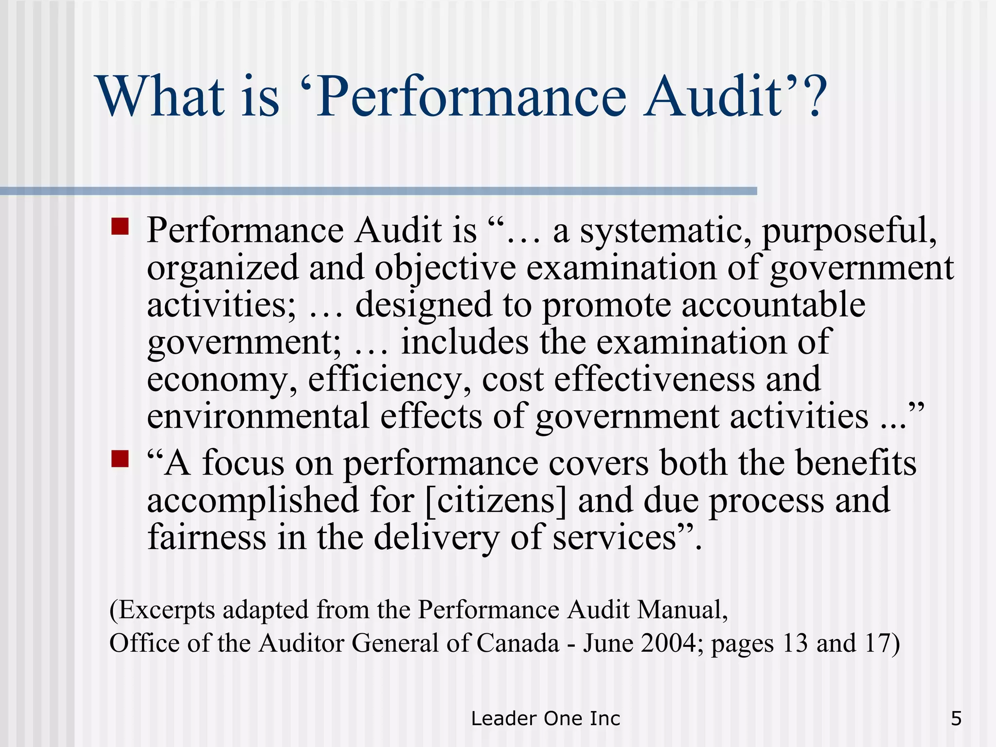 Performance audit management for results | PPT