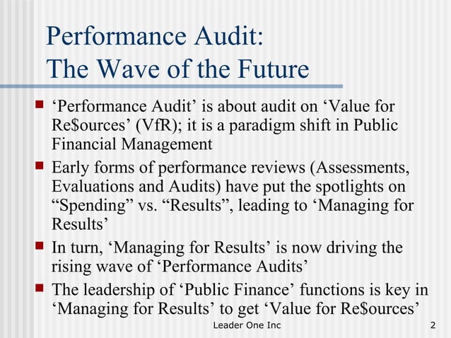 Performance audit management for results | PPT