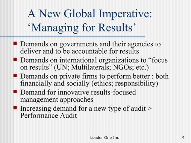 Performance audit management for results | PPT