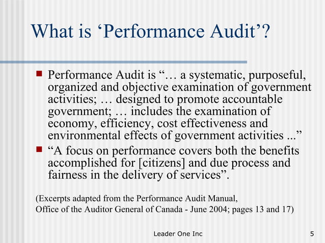 Performance audit management for results | PPT
