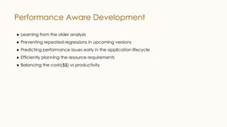 Performance Aware Development | PPT