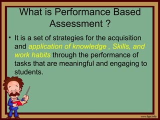 Performance based Assessment | PPT