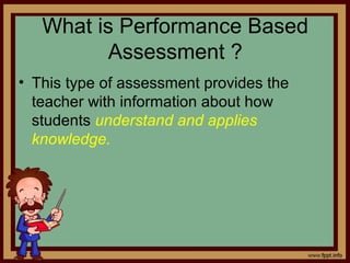 Performance based Assessment | PPT