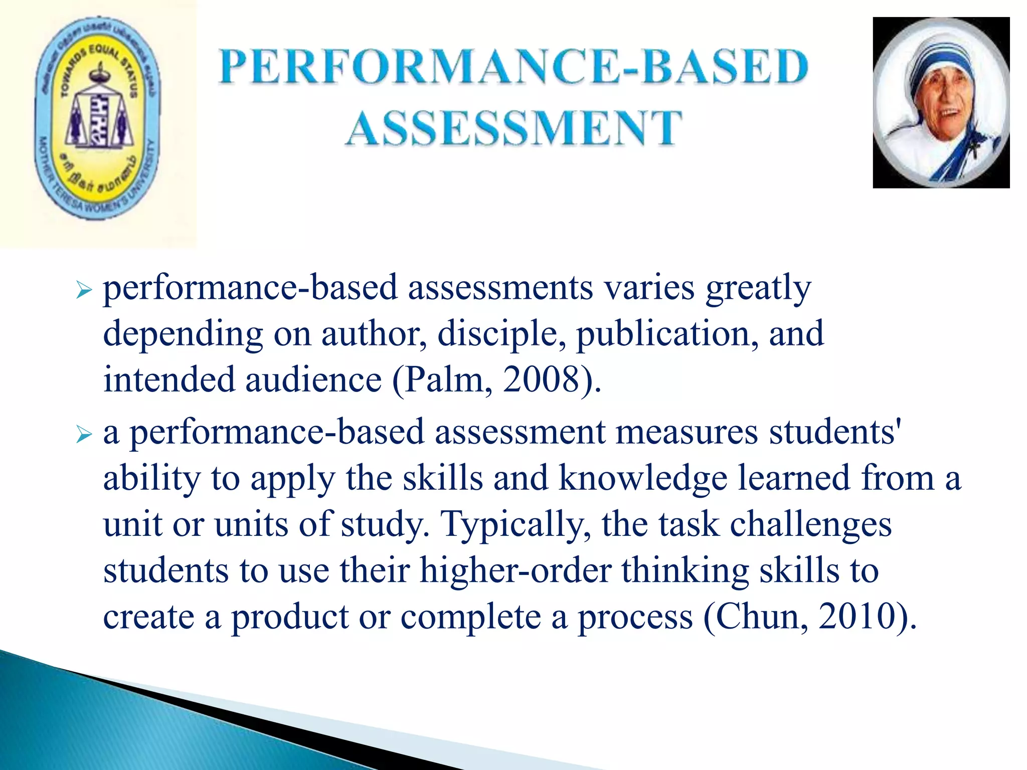 Performance based assessment | PPTX