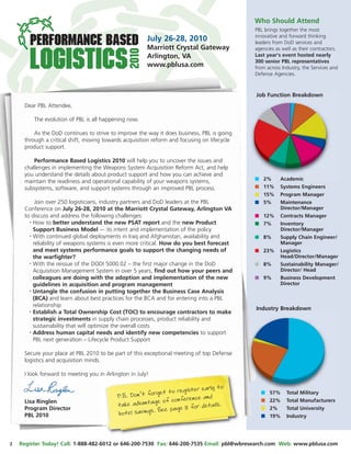Performance Based Logistics 2010 Brochure-Maximizing Reliability And ...