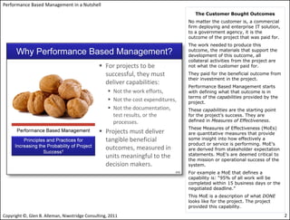 Performance based management in a nut shell (austin pmi)(notes) | PPT