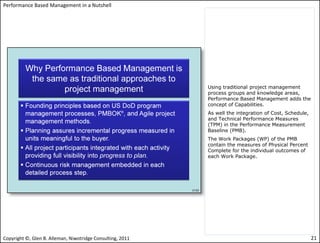 Performance based management in a nut shell (austin pmi)(notes) | PPT
