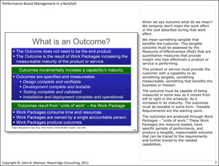 Performance based management in a nut shell (austin pmi)(notes) | PPT