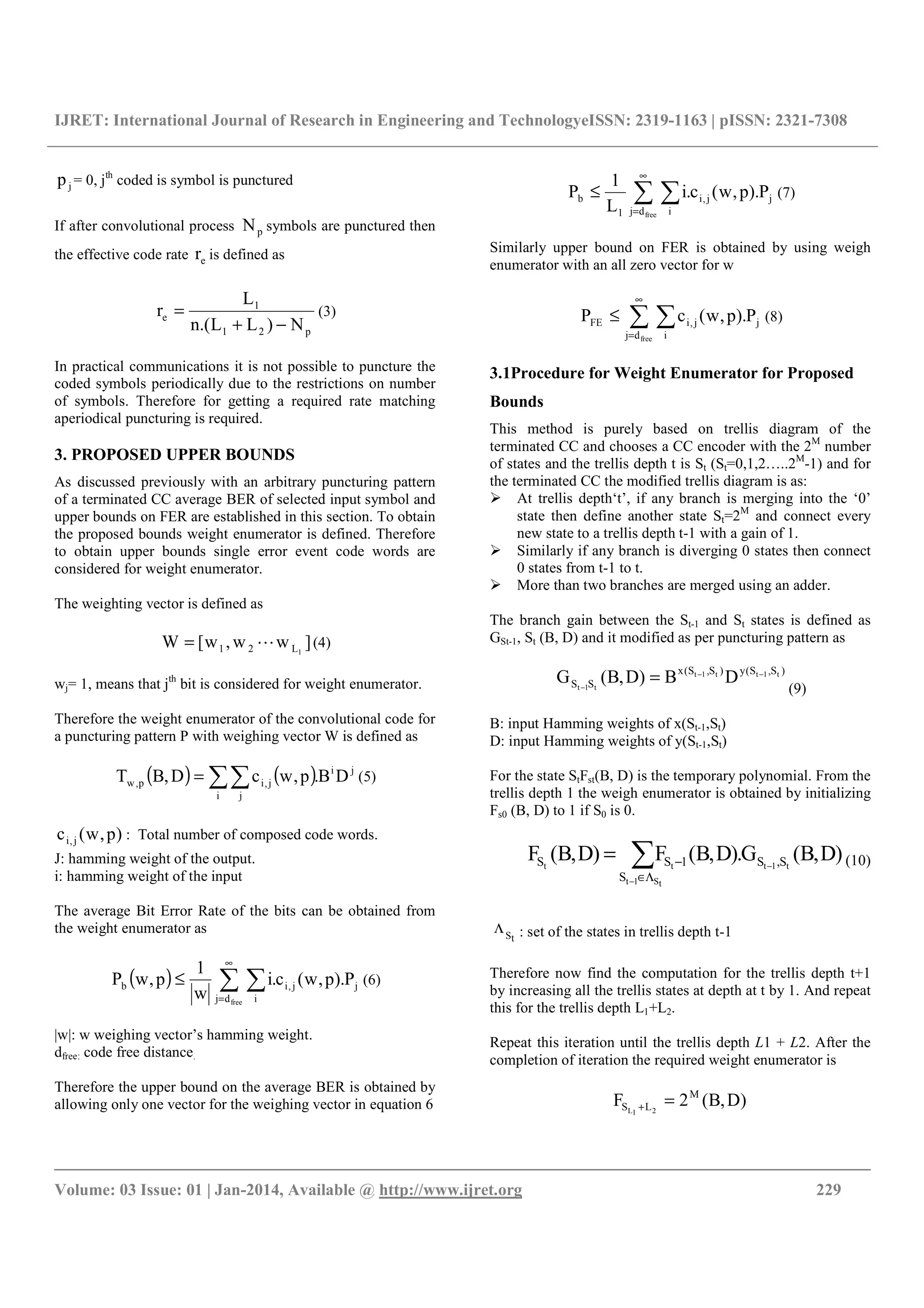 Performance bounds for unequally punctured | PDF