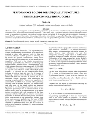 Performance bounds for unequally punctured terminated convolutional codes | PDF
