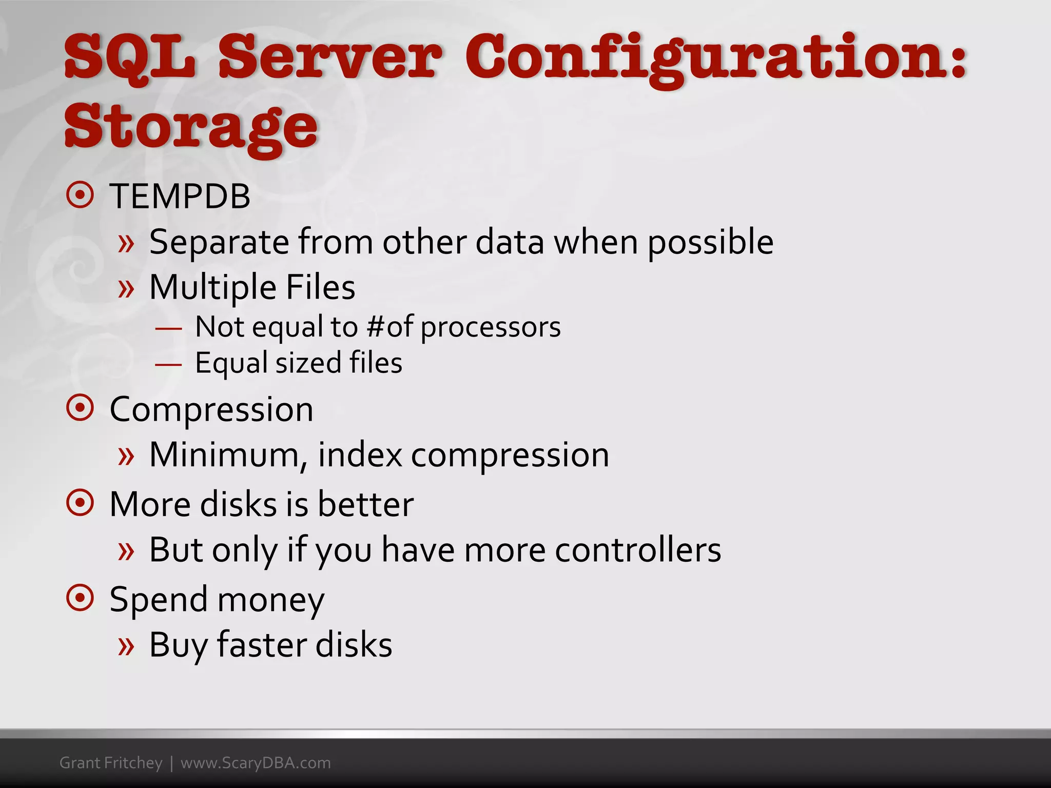 SQL Server Optimization Checklist | PPT SQL Server Optimization Checklist | PPT