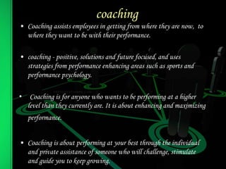 Performance coaching and mentoring frameworks | PPTX