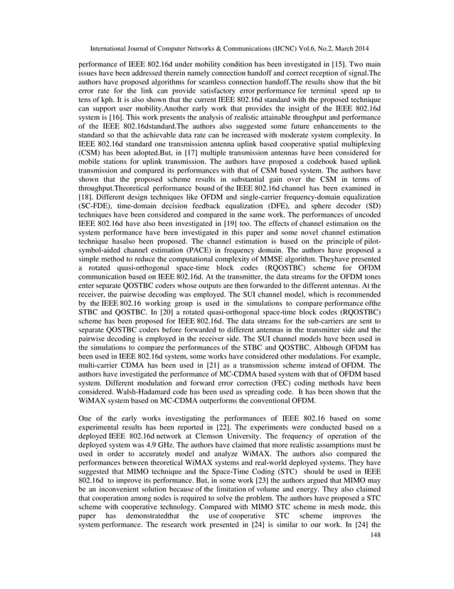 Performance comparison of coded and uncoded ieee 802.16 d systems under ...