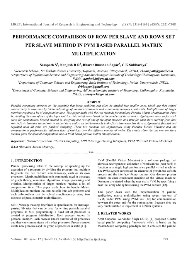 Performance comparison of row per slave and rows set | PDF