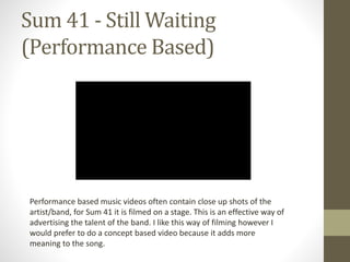 Performance, concept & narrative based music videos | PPTX | Music ...