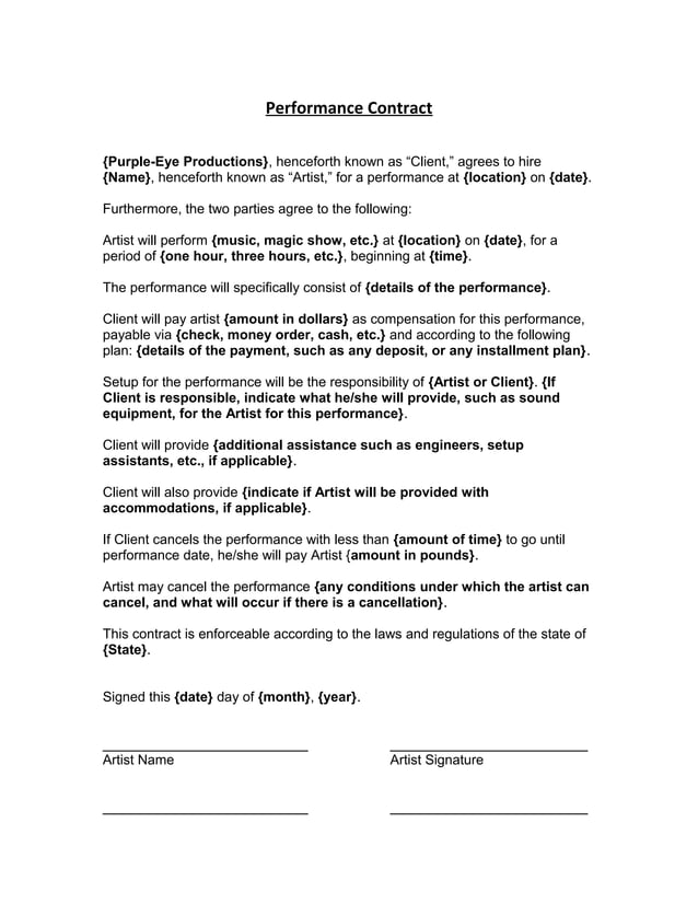 Performance contract | PDF
