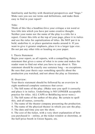 Performance CritiqueDescriptions This is the Theater art clas.docx