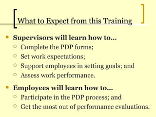 Performance development plan pdp training oct 2010 | PPT