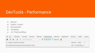 Performance & dev tools | PPTX