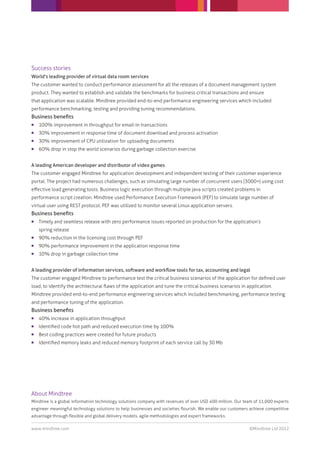 Mindtree's performance engineering services. | PDF