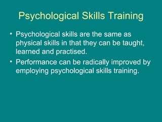 Performance Enhancement From A Psychological Perspective | PPT