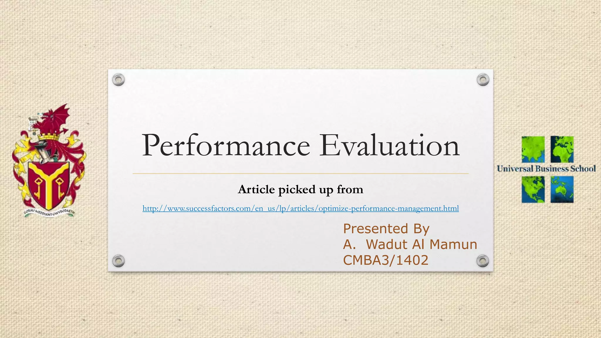 Performance Evaluation Process | PPTX