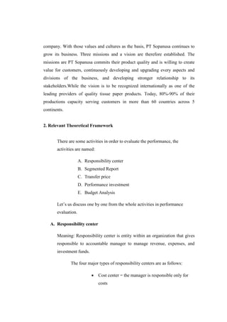 Performance evaluation accounting management | PDF