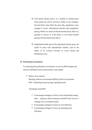 Performance evaluation accounting management | PDF