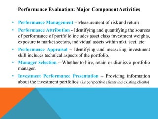 PORTFOLIO PERFORMANCE EVALUATION | PPTX