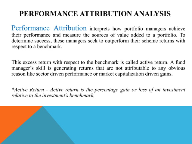 PORTFOLIO PERFORMANCE EVALUATION | PPTX