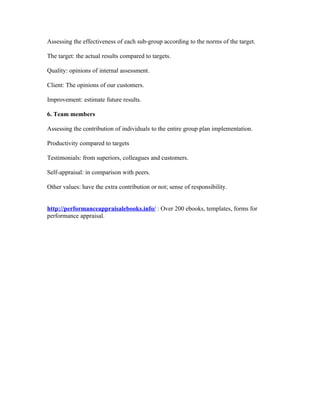 Performance evaluation criteria | PDF