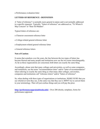 Performance evaluation letters | DOC