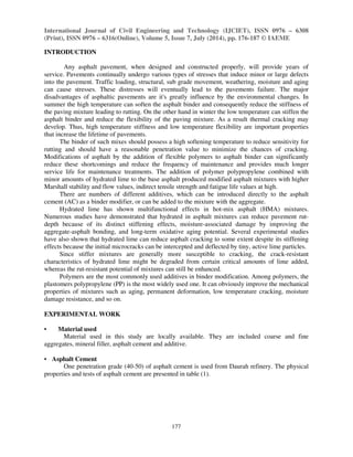 Performance evaluation of asphalt mixture modified by hydrated lime and ...