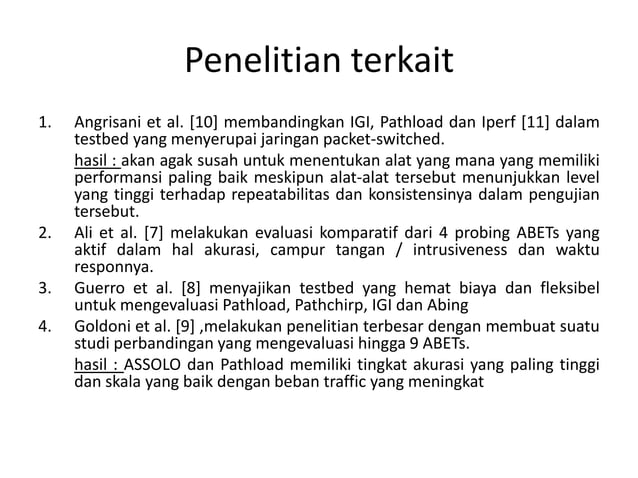 Performance Evaluation Of Available Bandwidth Estimation Tools In Ftth Networks Ppt