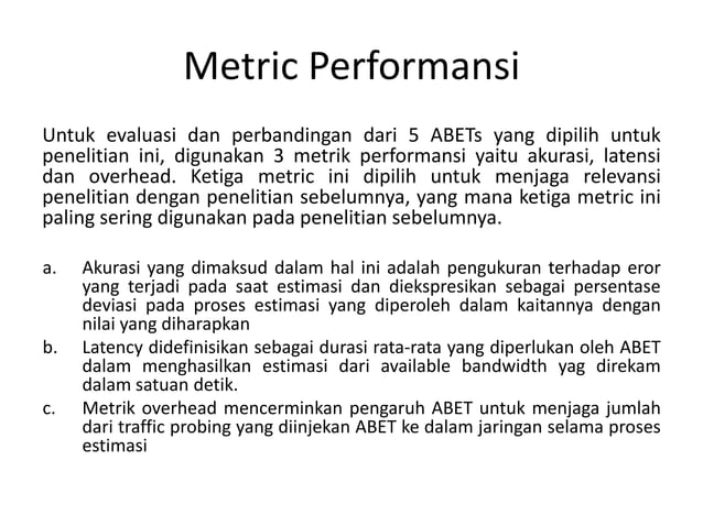 Performance Evaluation Of Available Bandwidth Estimation Tools In Ftth Networks Ppt